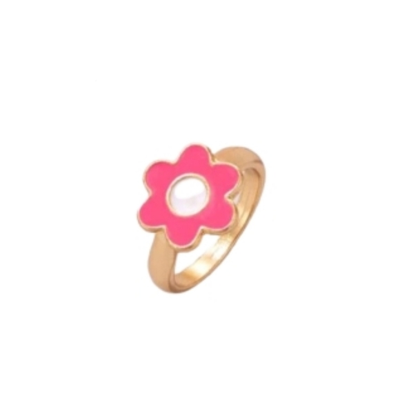 None | Jewelry | Y2k Flower Power Shaped Ring Pink Gold Colored Y2k ...